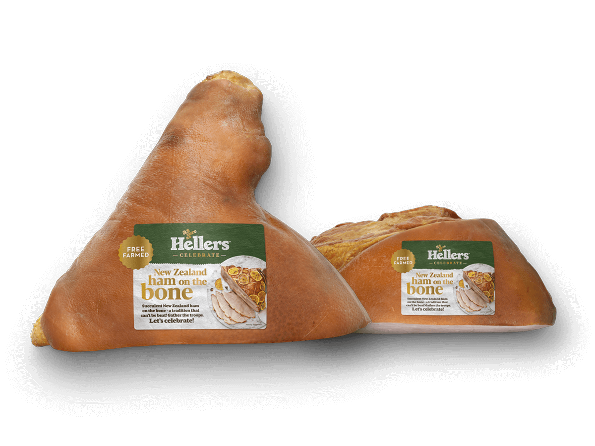 NZ Free Farmed Cooked Half Ham on the Bone | Hellers NZ's Butcher