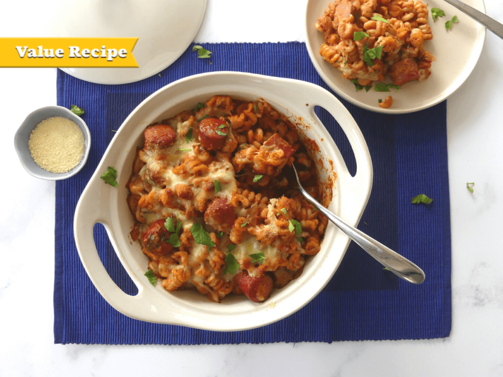 Cheese Kransky Pasta Bake | Precooked Sausages Recipe | Hellers