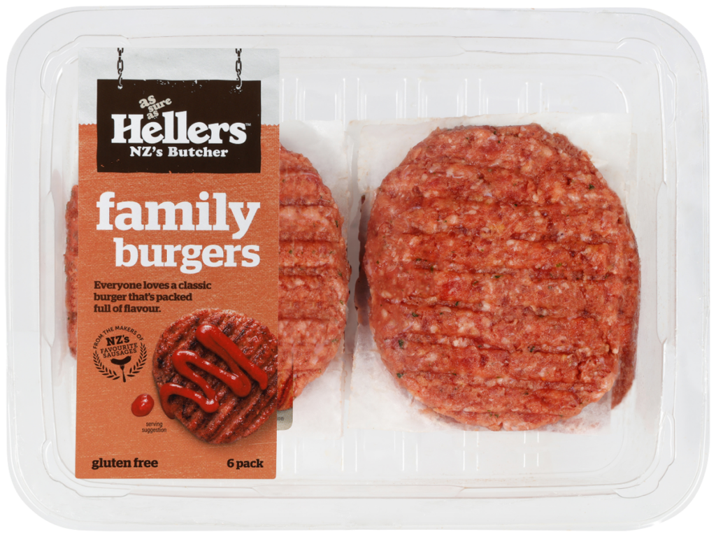Family Burgers 6-pack | Hellers Burgers | NZ's Butcher
