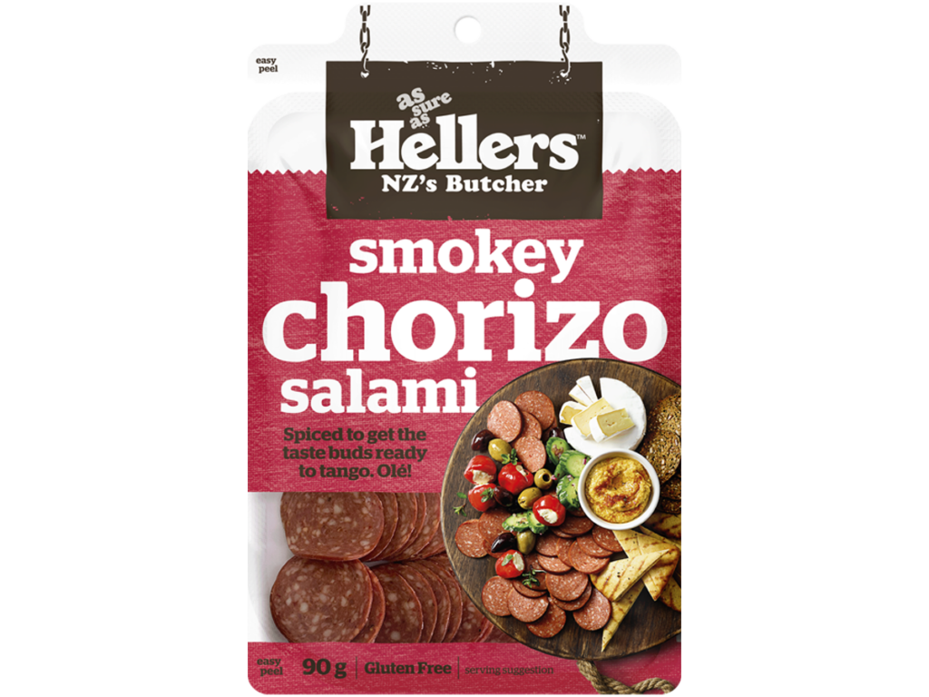 Sliced Smokey Chorizo Salami - Hellers